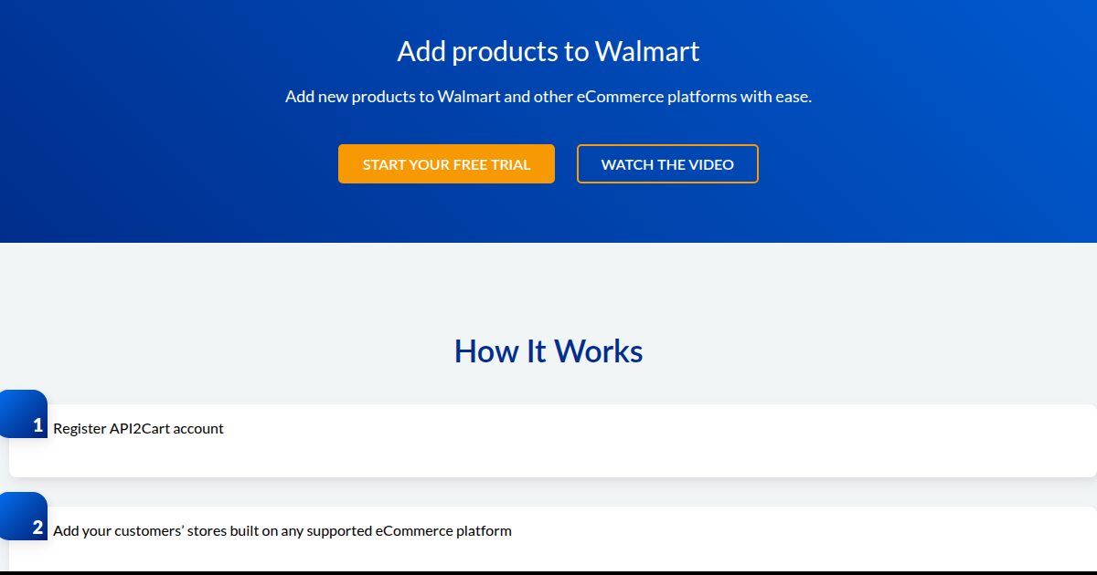 Add Products to Walmart - API2Cart - Unified eCommerce API