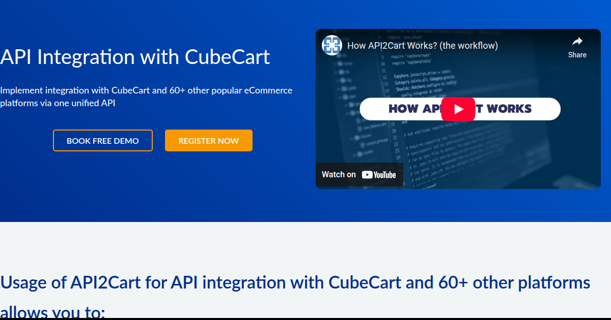API Integration with CubeCart - API2Cart - Unified eCommerce API