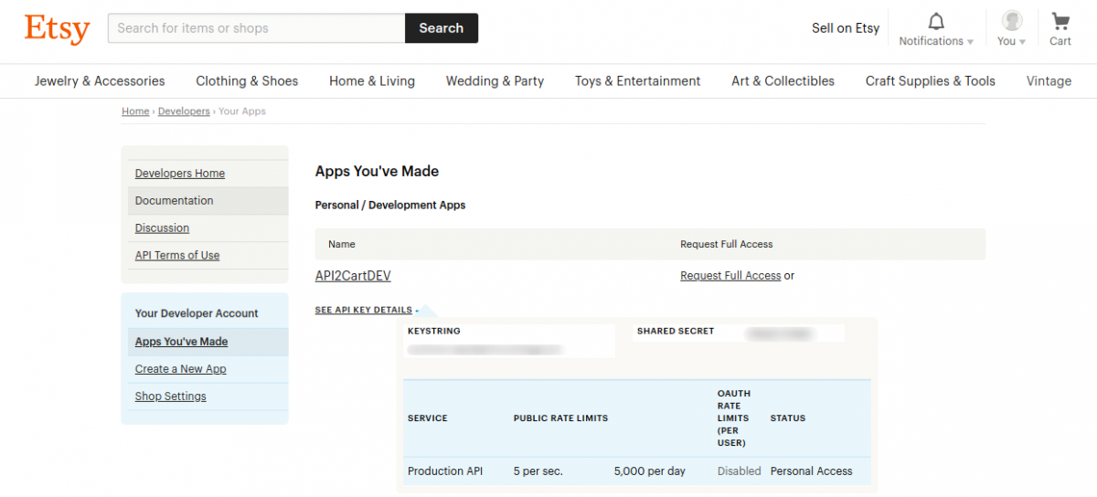 How to connect Etsy to API2Cart? - API2Cart